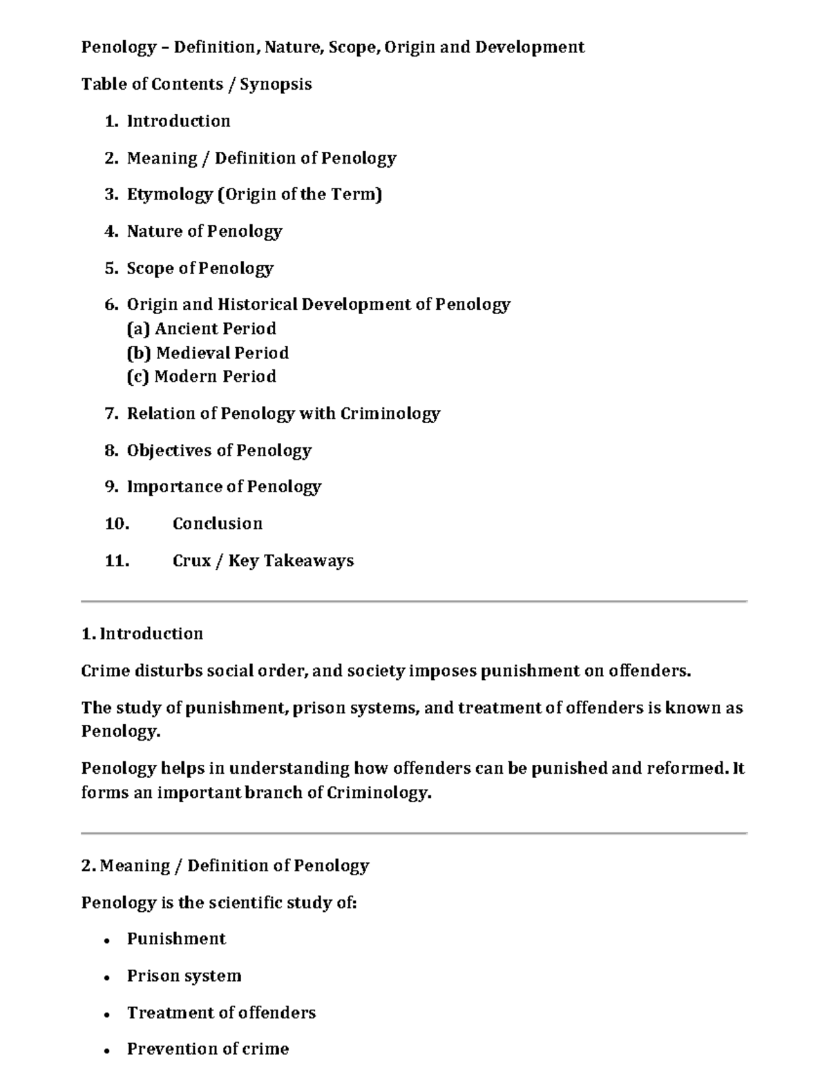 Penology - Final Exam Study Notes - Studocu