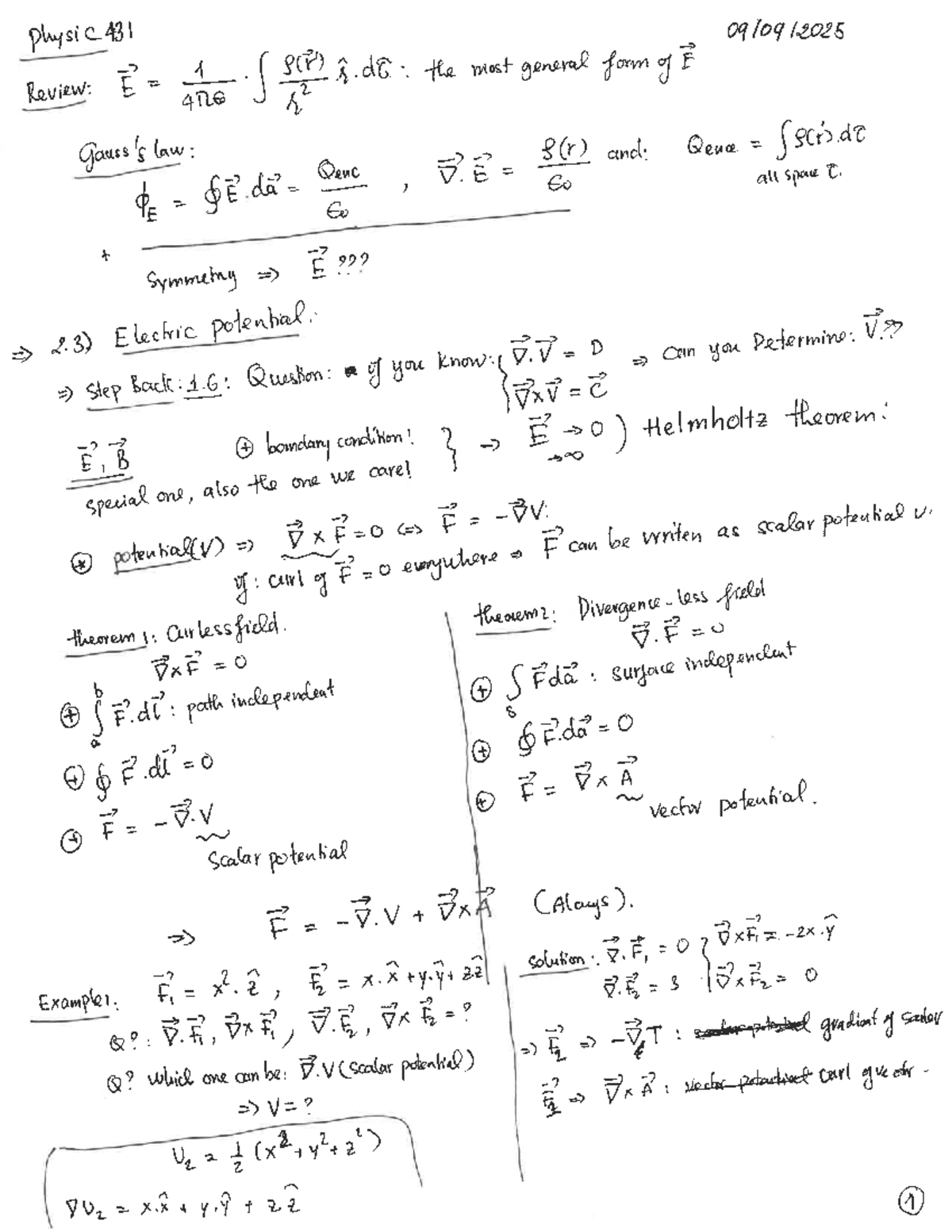 Final Exam Review: Physic 431 ITI Concepts and Theorems - Studocu