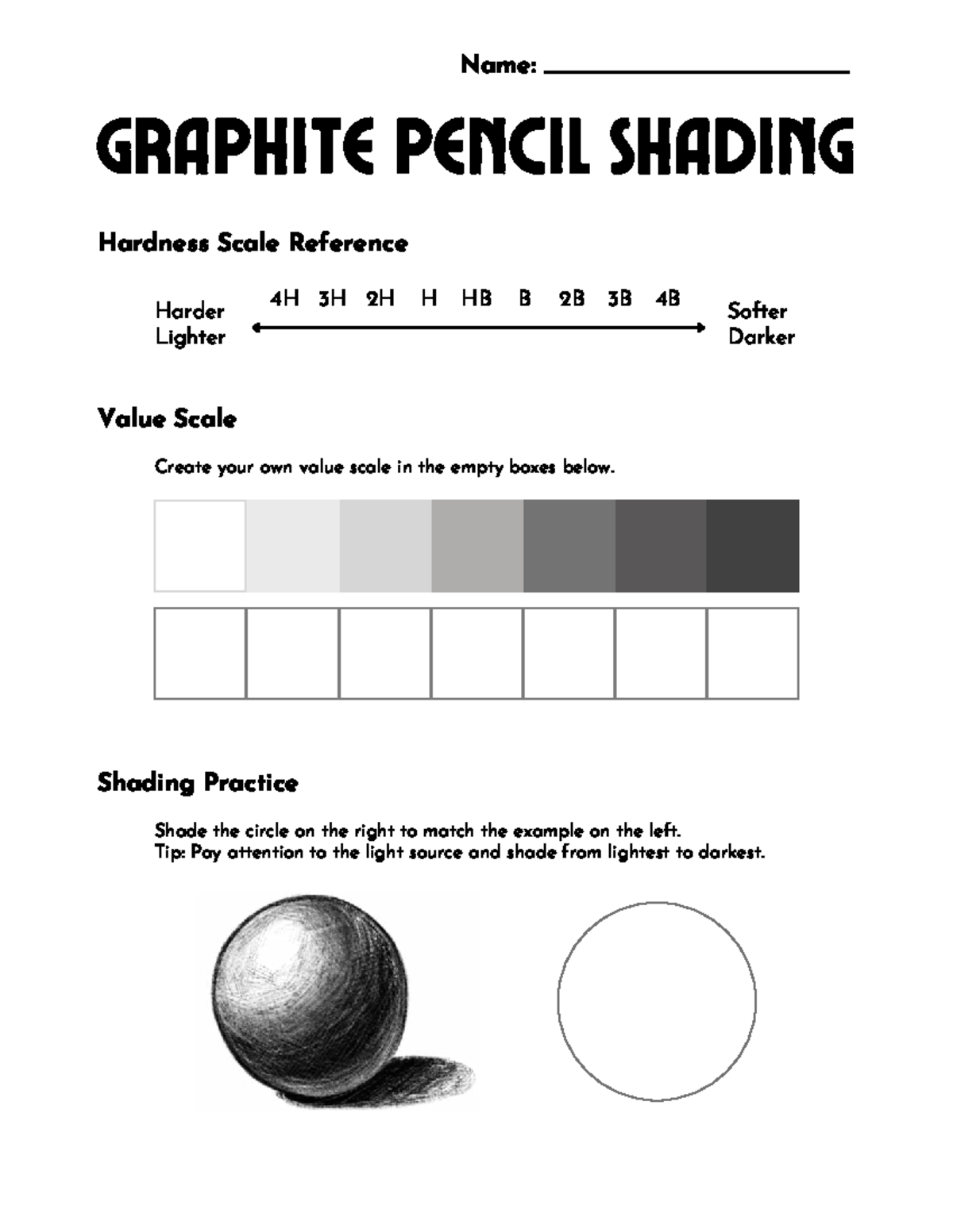 Value Scale - study guide - D184 - 4 H 3 H 2 H H HB B 2 B 3 B 4 B ...