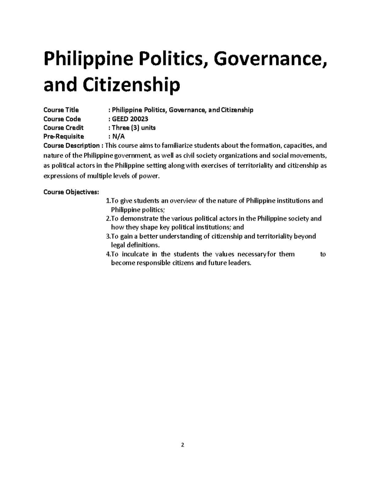 Lesson 1 in Polgov - pup - Philippine Politics, Governance, and ...