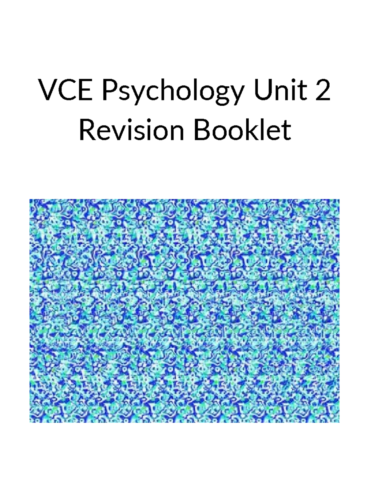 VCE Psychology Unit 2 Exam Revision Guide: Key Topics & Activities ...