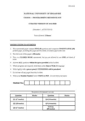 CS1101S midterm cheat sheet - CS1101S - NUS - Studocu