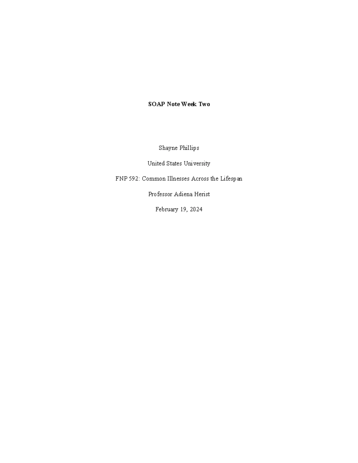 SOAP Note for Respiratory Assessment of Patient K.B. - Studocu