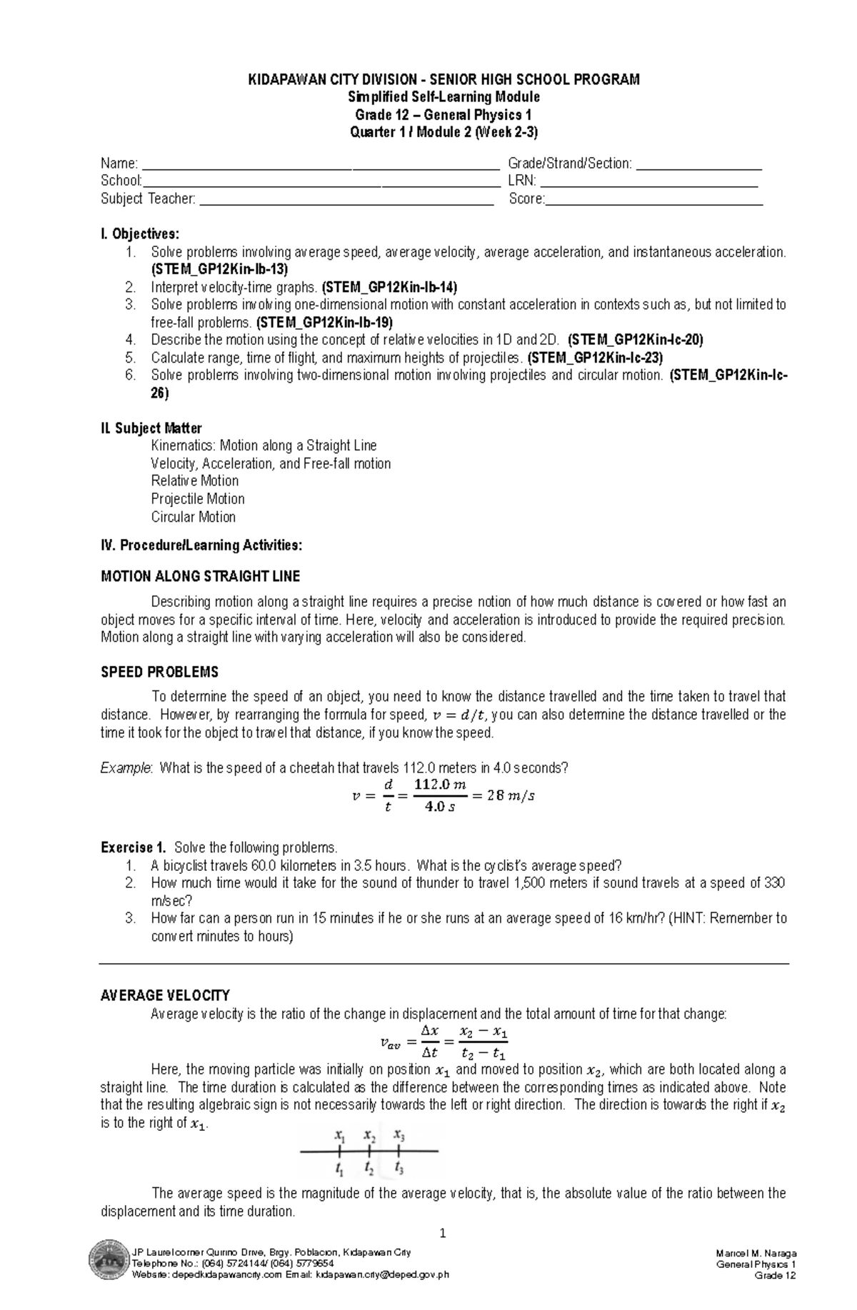 GEN Physics 12 Q1 Module 3: Forces and Laws of Motion - Studocu