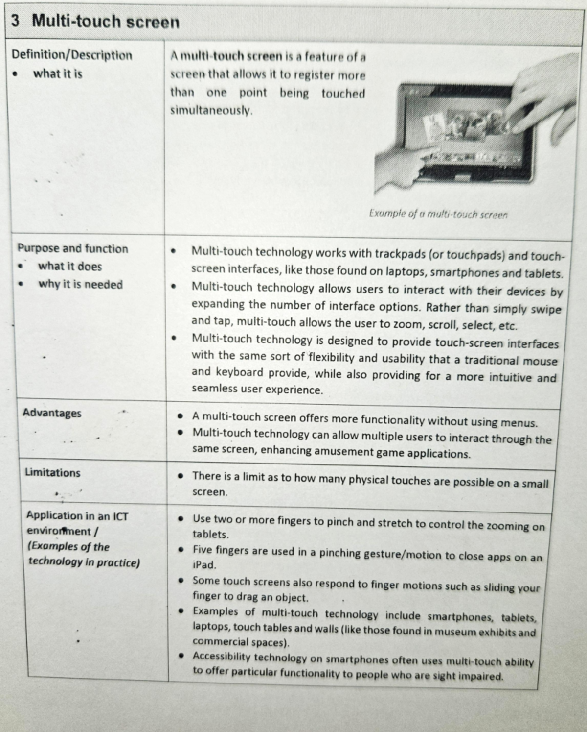 Understanding Touchscreen Technology and HDMI Interfaces in ICT - Studocu