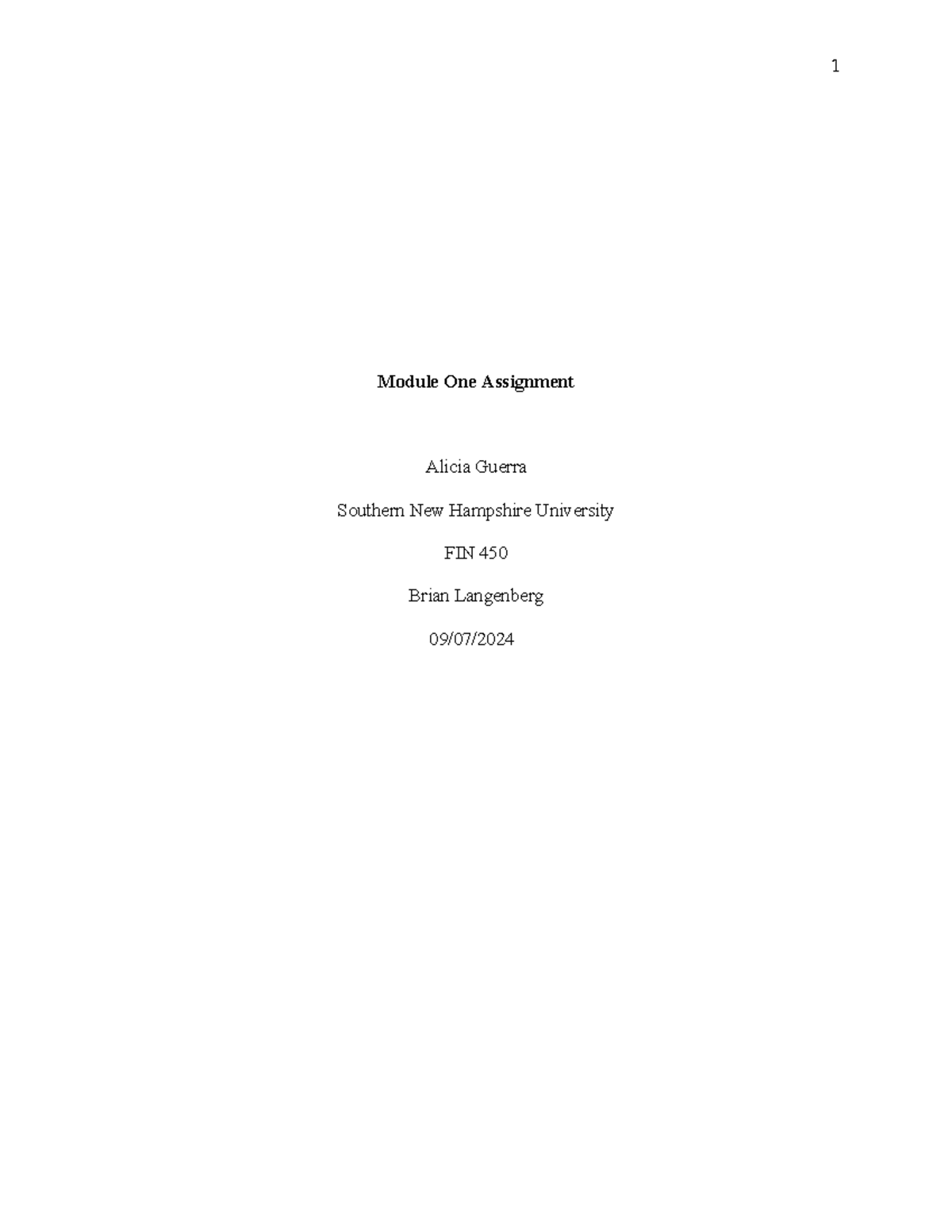 FIN 450 Module One Assignment: Key Factors in Stock Valuation - Studocu