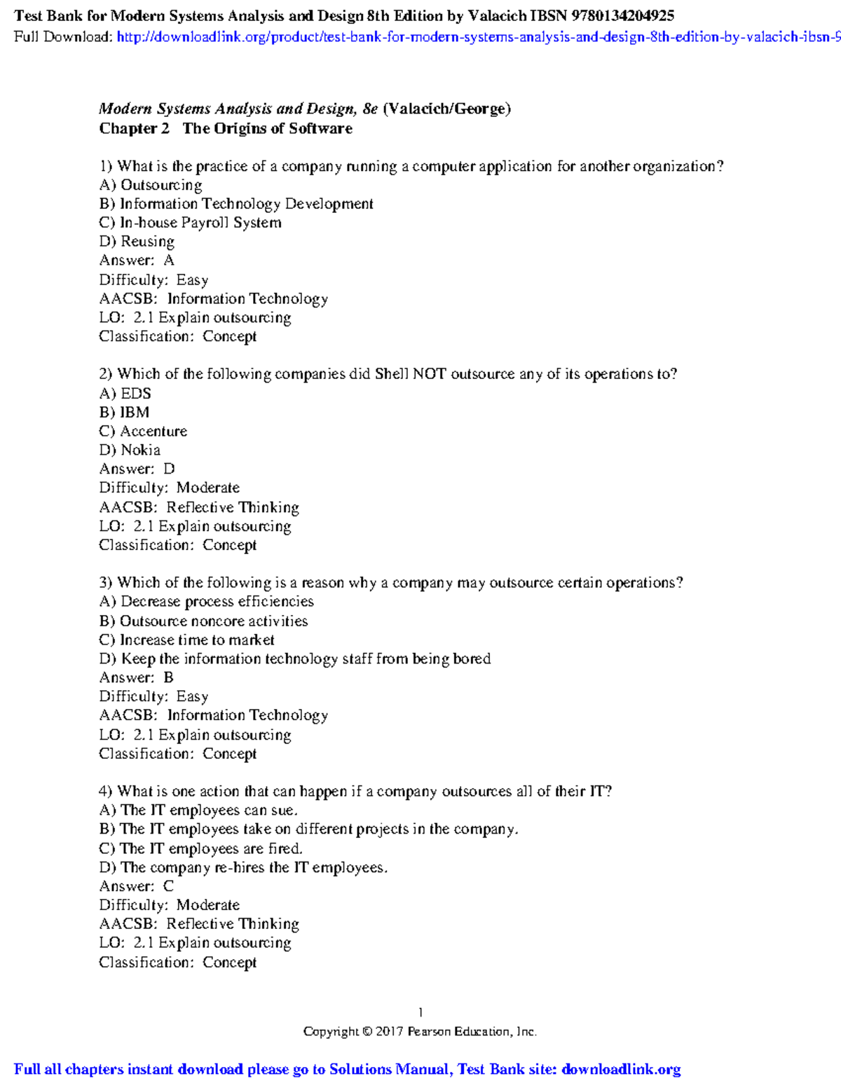 Test bank for modern systems analysis and design 8th edition by ...