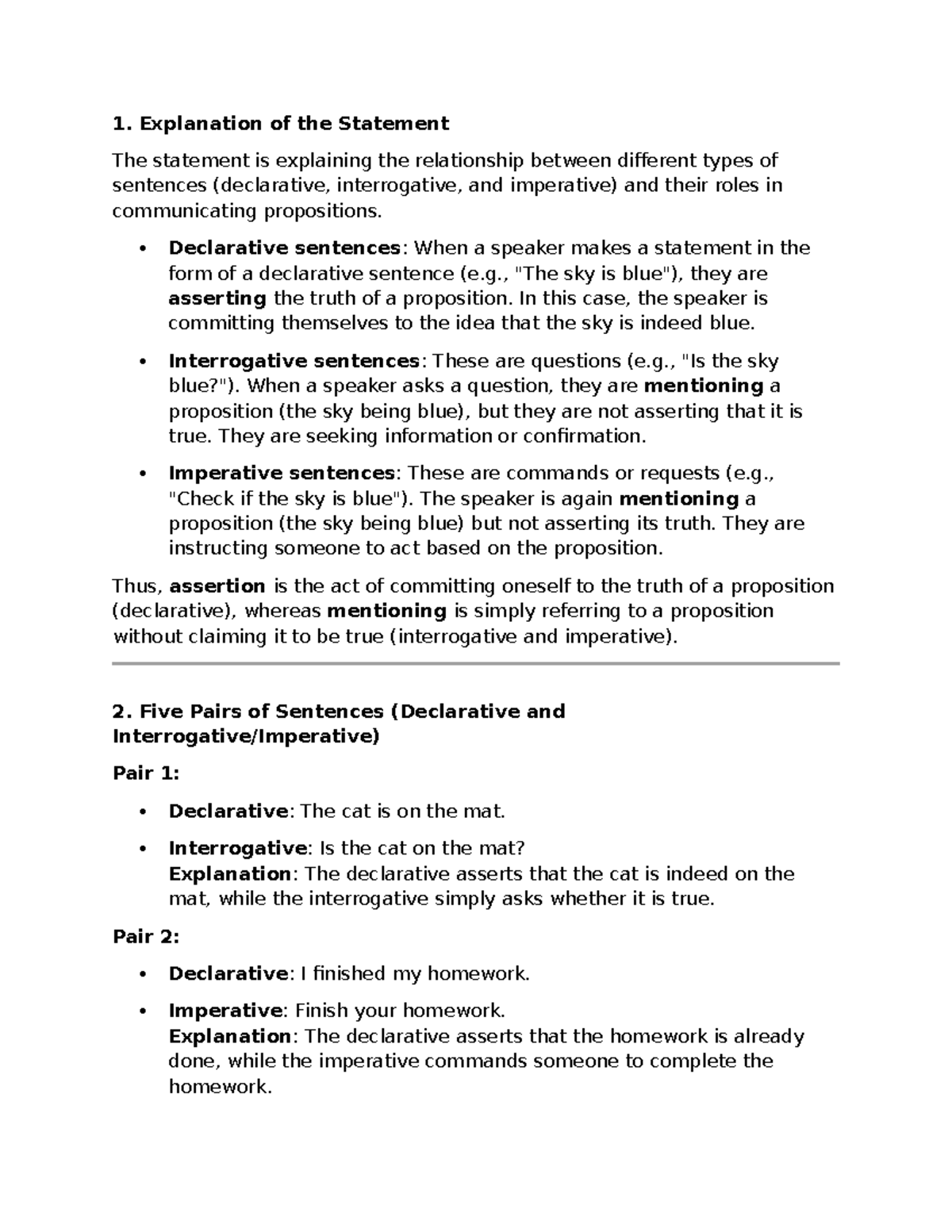 Semantics Week 1: Understanding Sentence Types and Propositions - Studocu