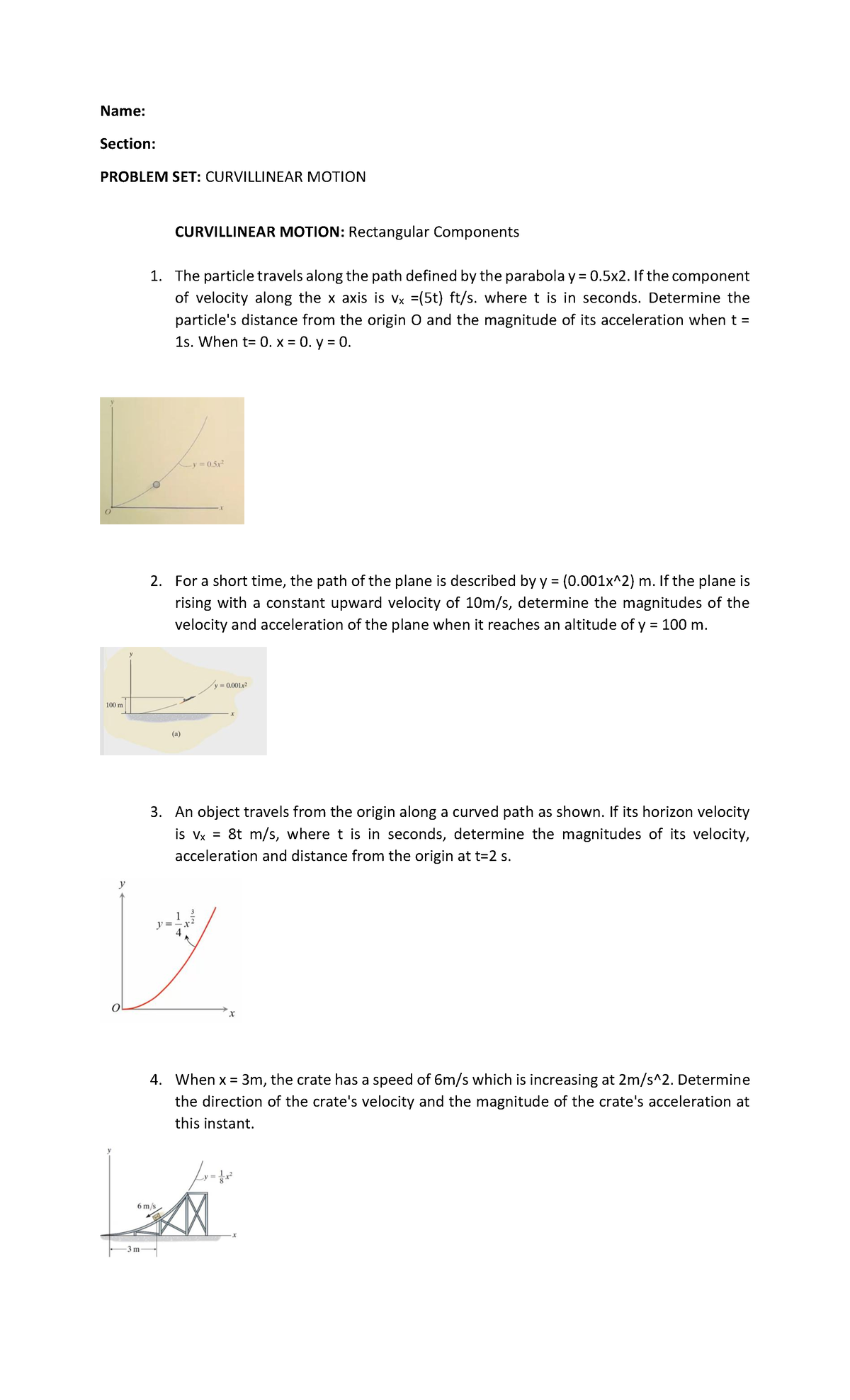 PROBLEM SET: CURVILINEAR MOTION DYNAMICS (TINUOD NAJUD NI) - Studocu
