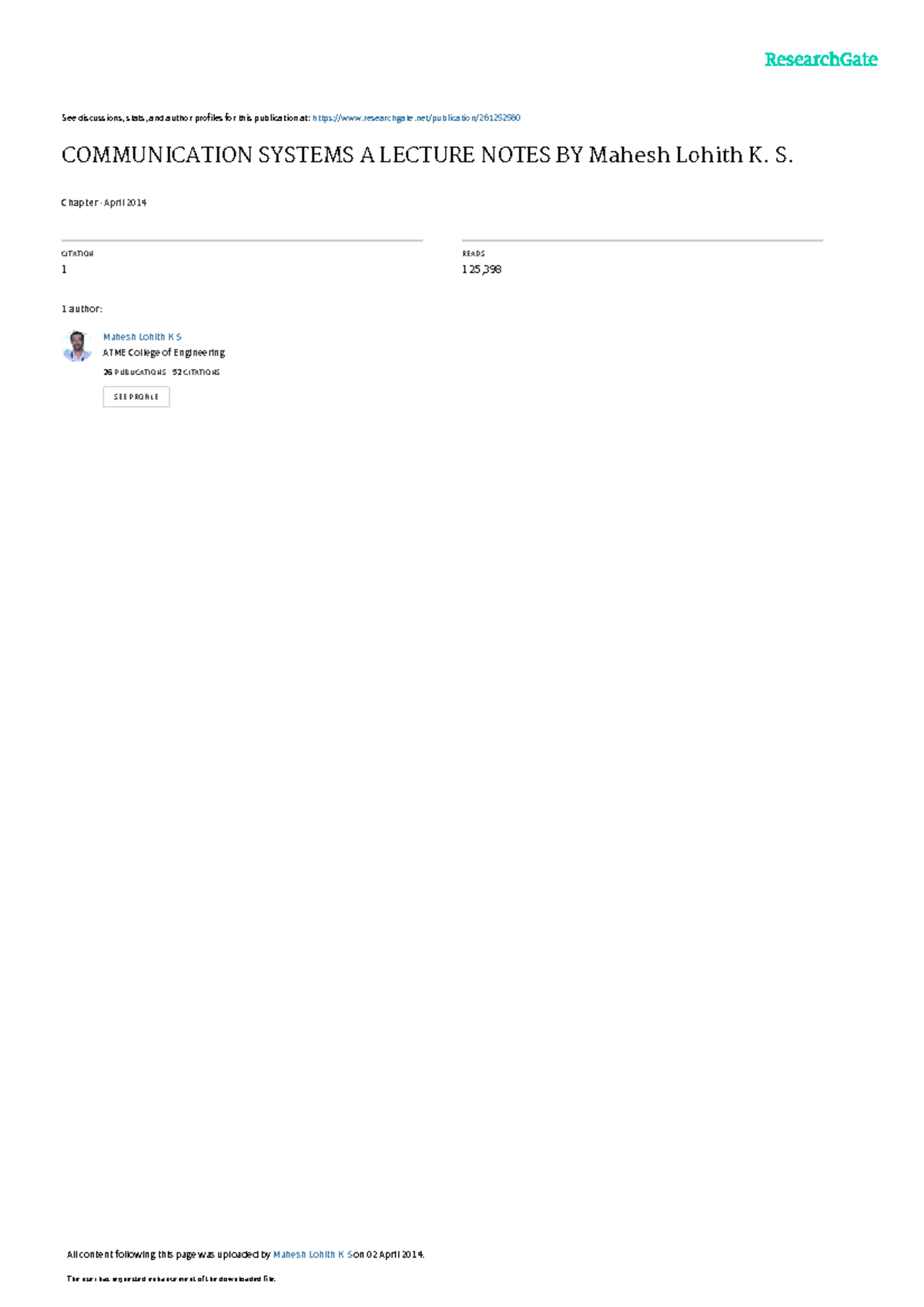 COMMUNICATION SYSTEMS - LECTURE NOTES (CIT 101) - CHAPTER OVERVIEW ...