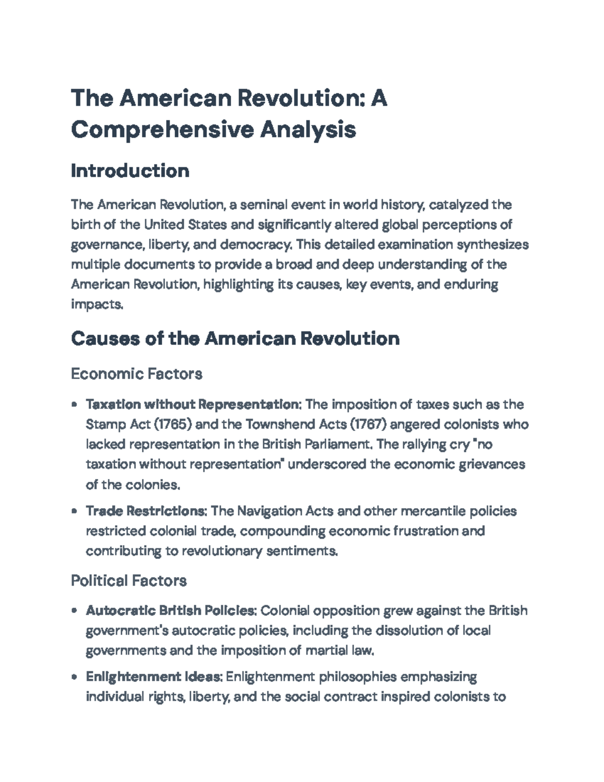 American Revolution: Causes, Key Events, and Lasting Impact Analysis ...