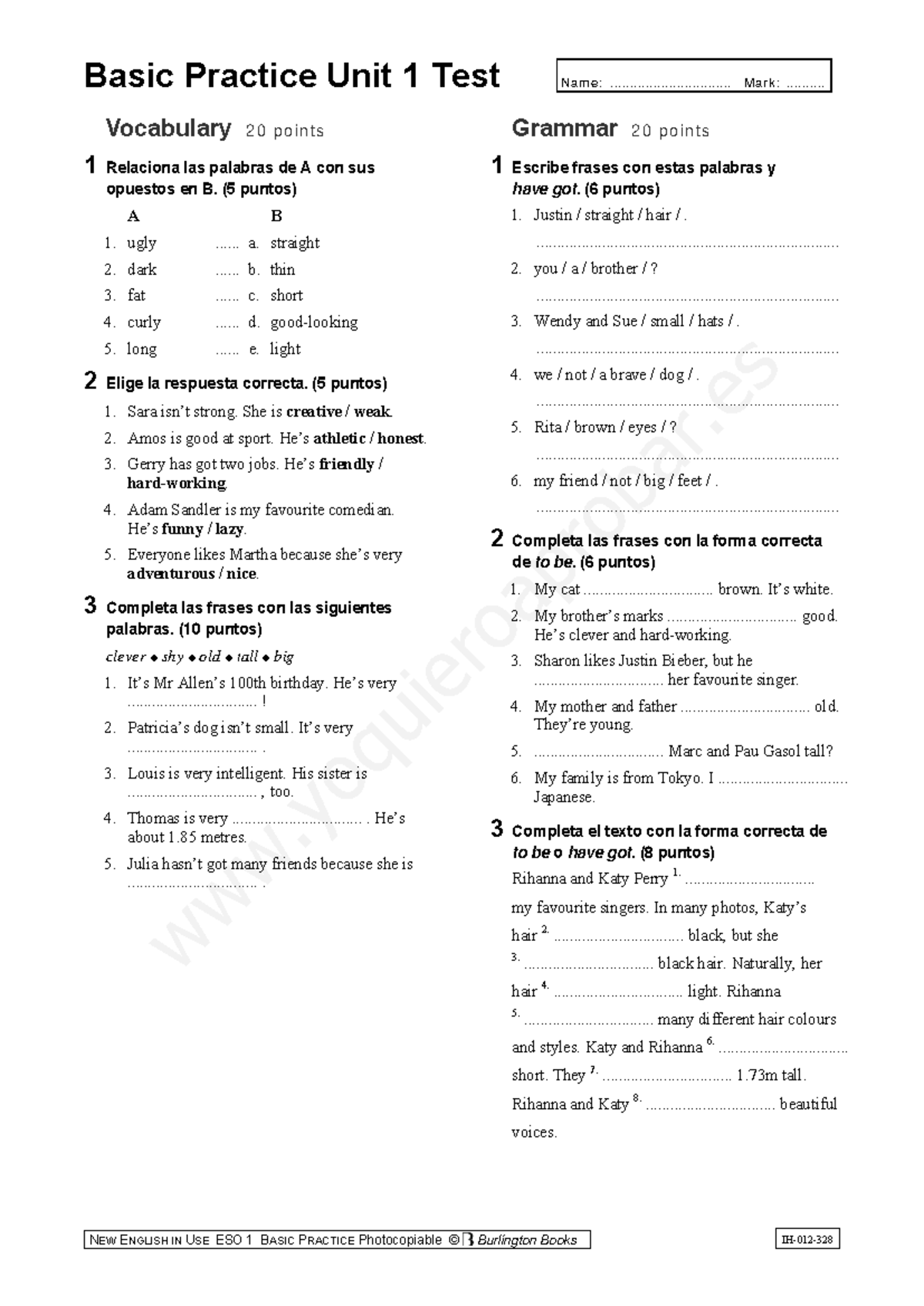 Basic Practice Unit 1-9 Test Solutions and Vocabulary Review - Studocu