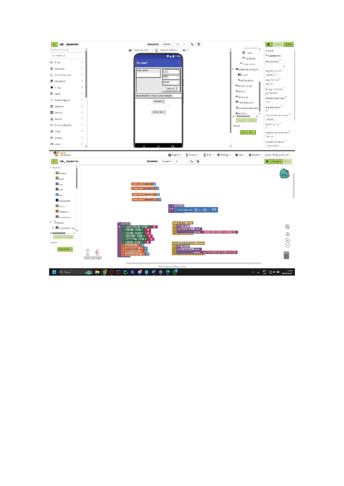 Evidencia Lab Apuesta: Screens and User Interface Components - Studocu