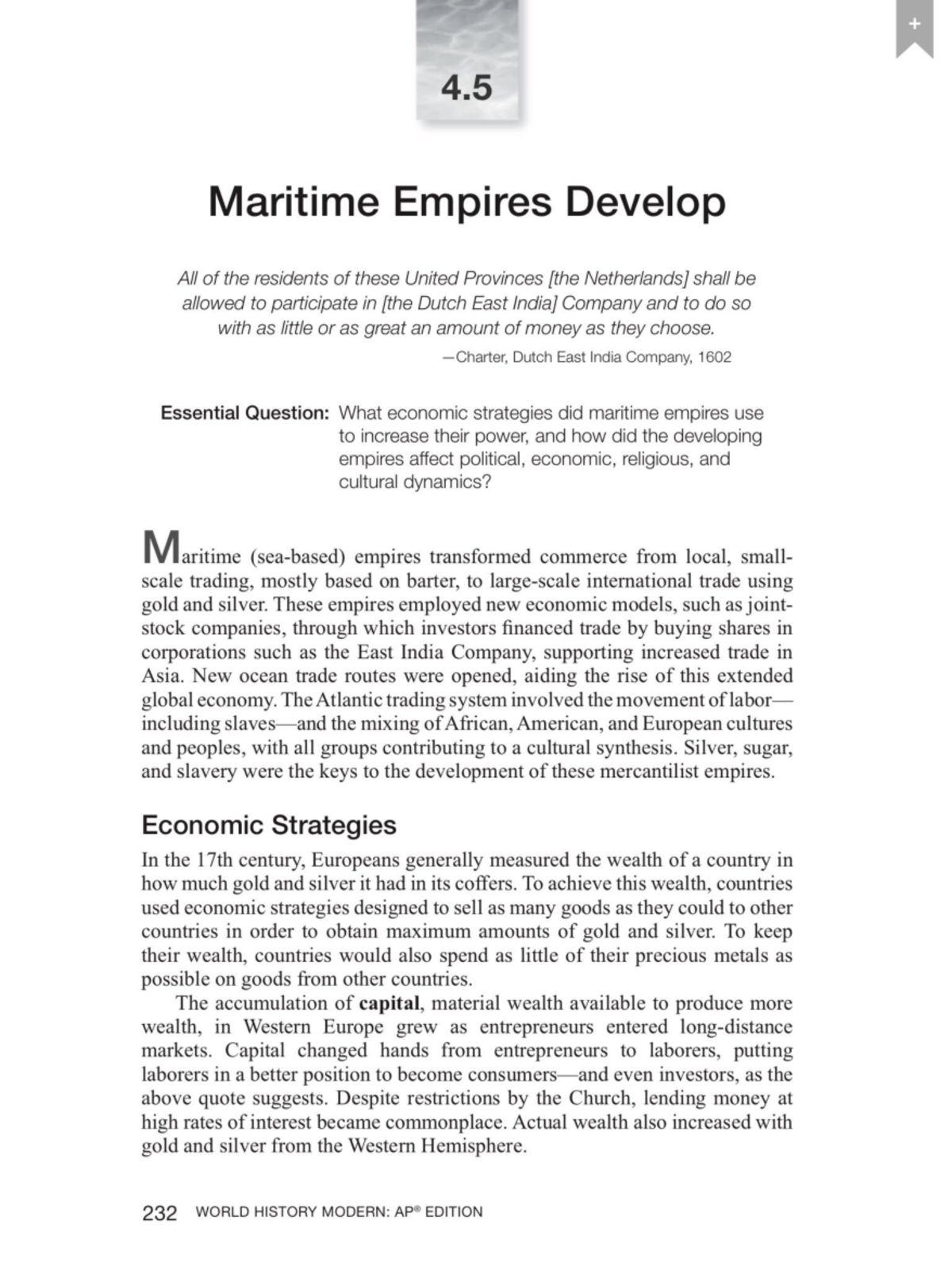4 - AMSCO Unit 4 Concept 4.5: Maritime Empires & Economic Strategies ...