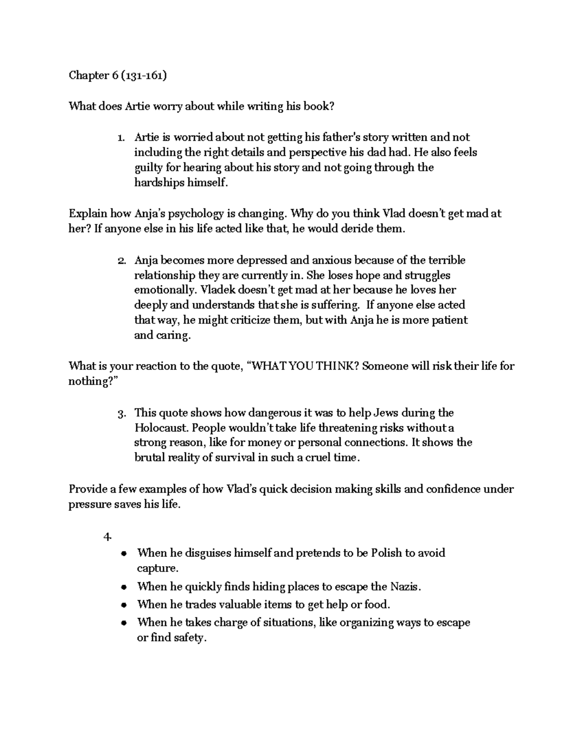 Maus Chapter 6 - Chapter 6 (131-161) What does Artie worry about while ...