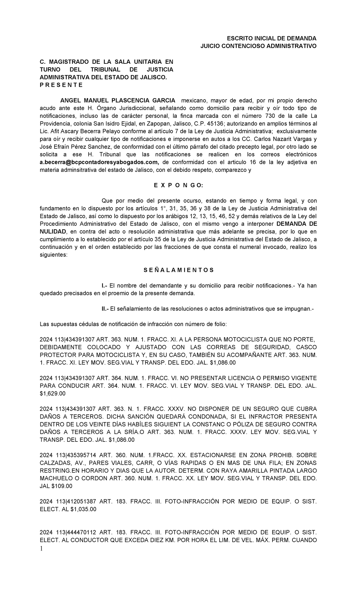 Demanda de Nulidad en Juicio Contencioso Administrativo 2025 - Studocu