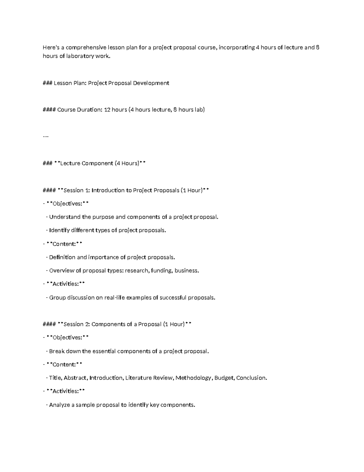 CSD 101: Project Proposal Lesson Plan and Quiz Guide - Studocu