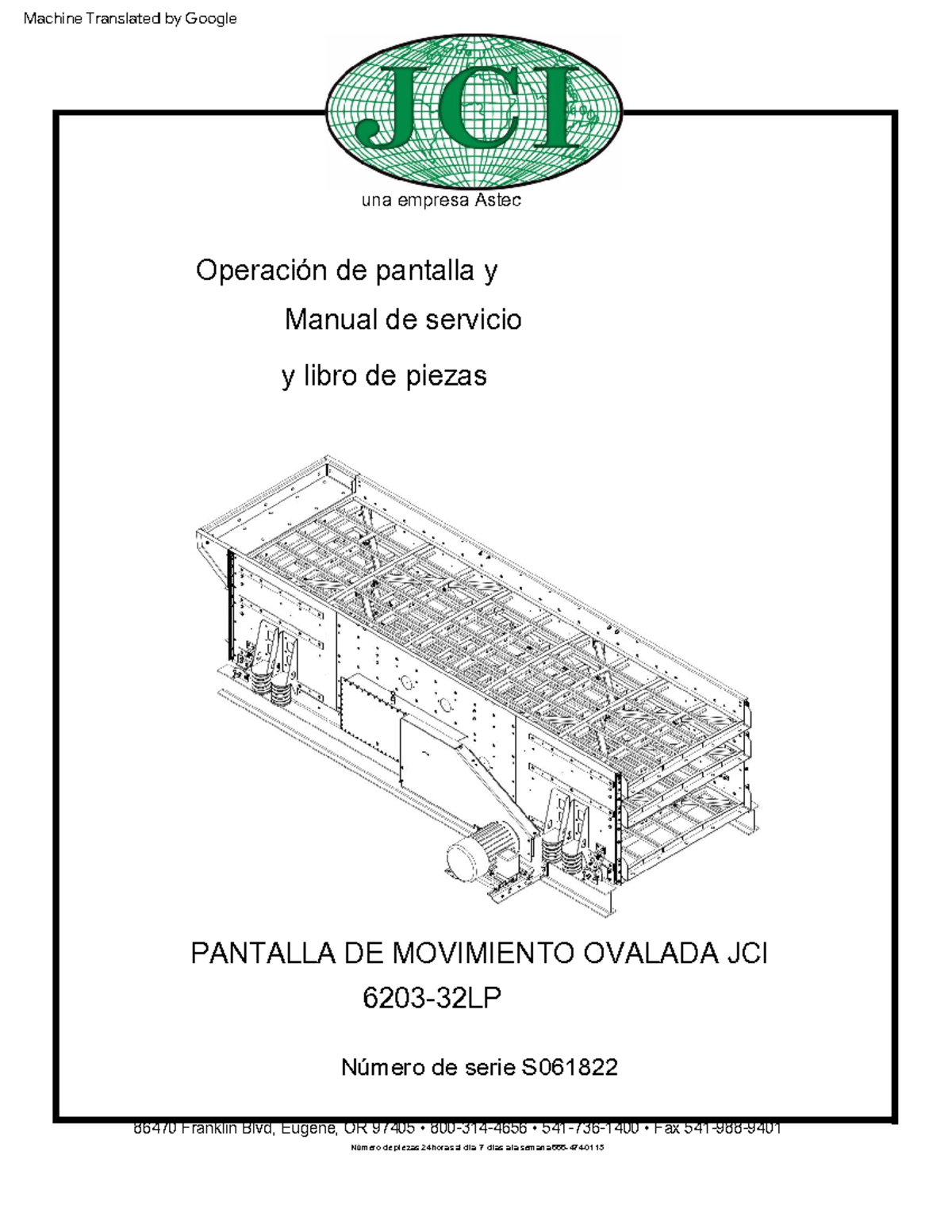 Manual de Servicio y Piezas de Pantalla Ovalada JCI 6203-32LP - Studocu
