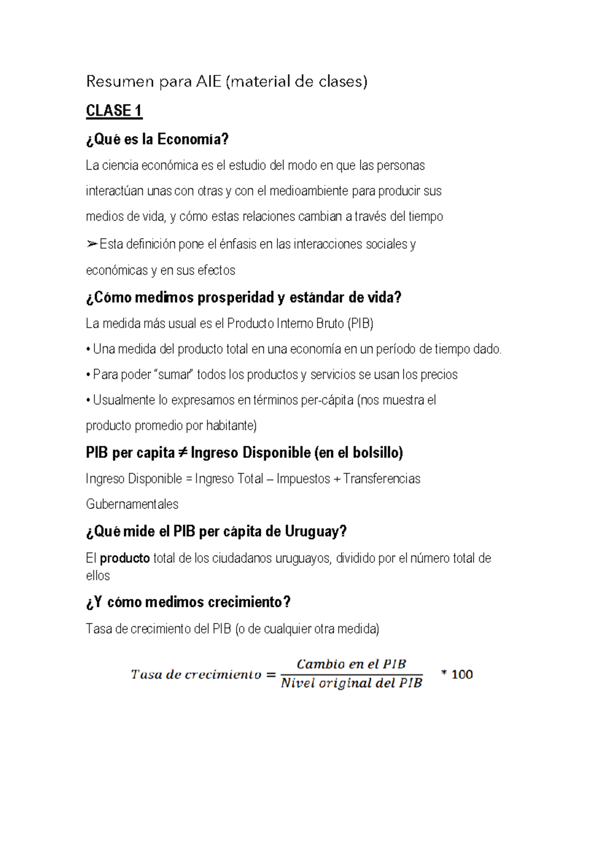 Análisis de Interacciones Económicas - Resumen para AIE (Clases) - Studocu