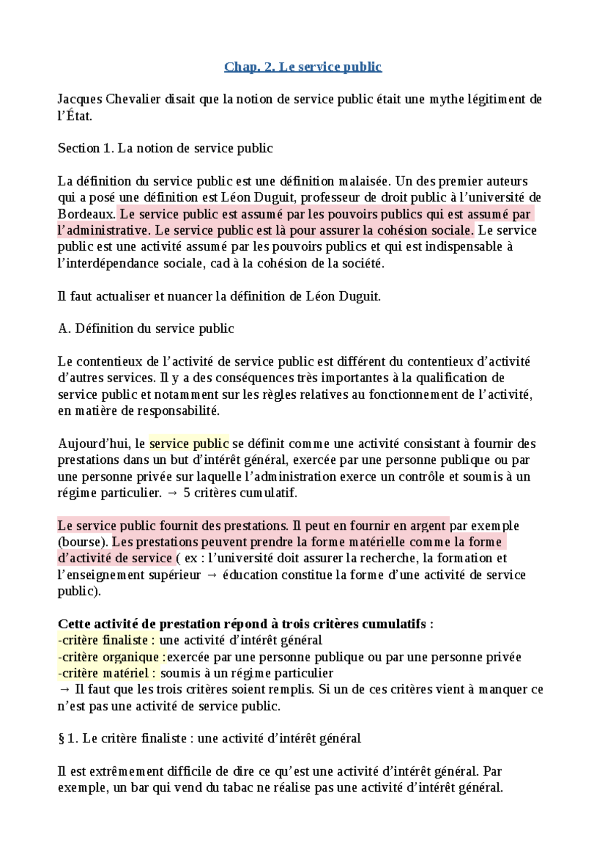 Chapitre 2 - Le service public - Chap. 2. Le service public Jacques ...