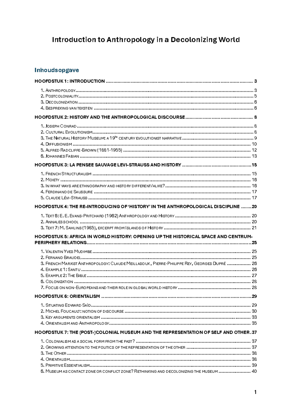 Introduction to Anthropology: Key Themes in Decolonization (ANTH101 ...