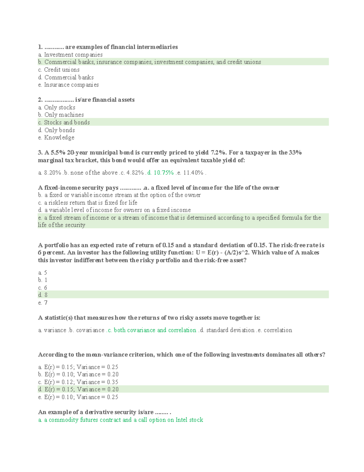 Midterm Exam Study Guide - Fin 101: Principles of Finance - Studocu