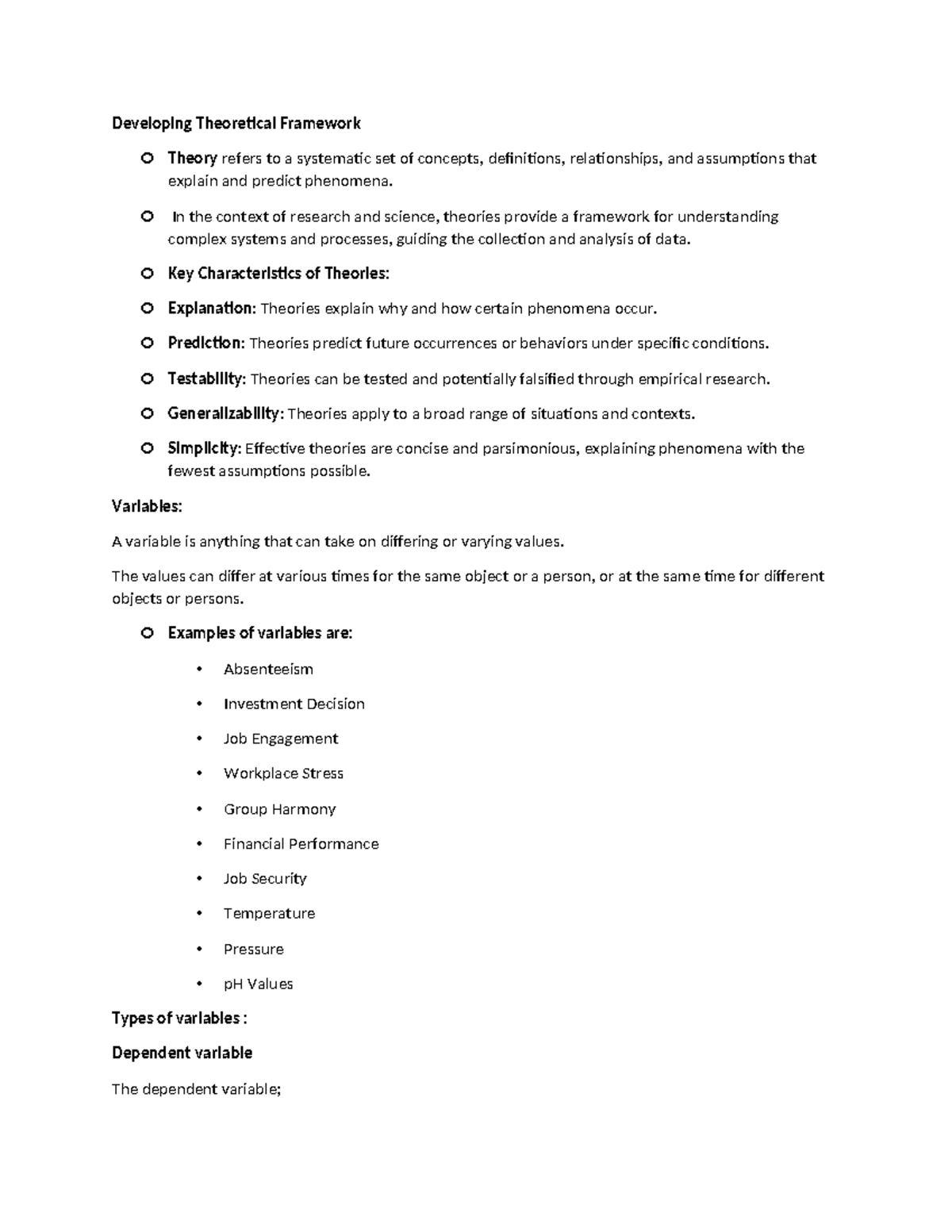 Theoretical Framework: Understanding Concepts, Variables, and Research ...