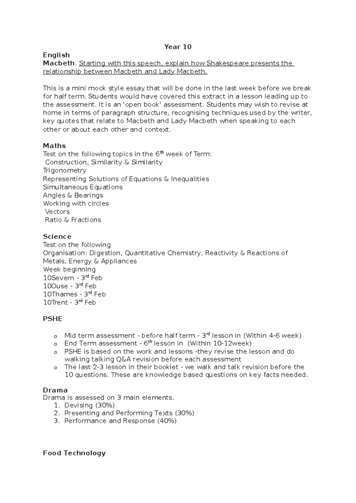 Year 10 English - Macbeth Relationship Analysis Essay - Studocu