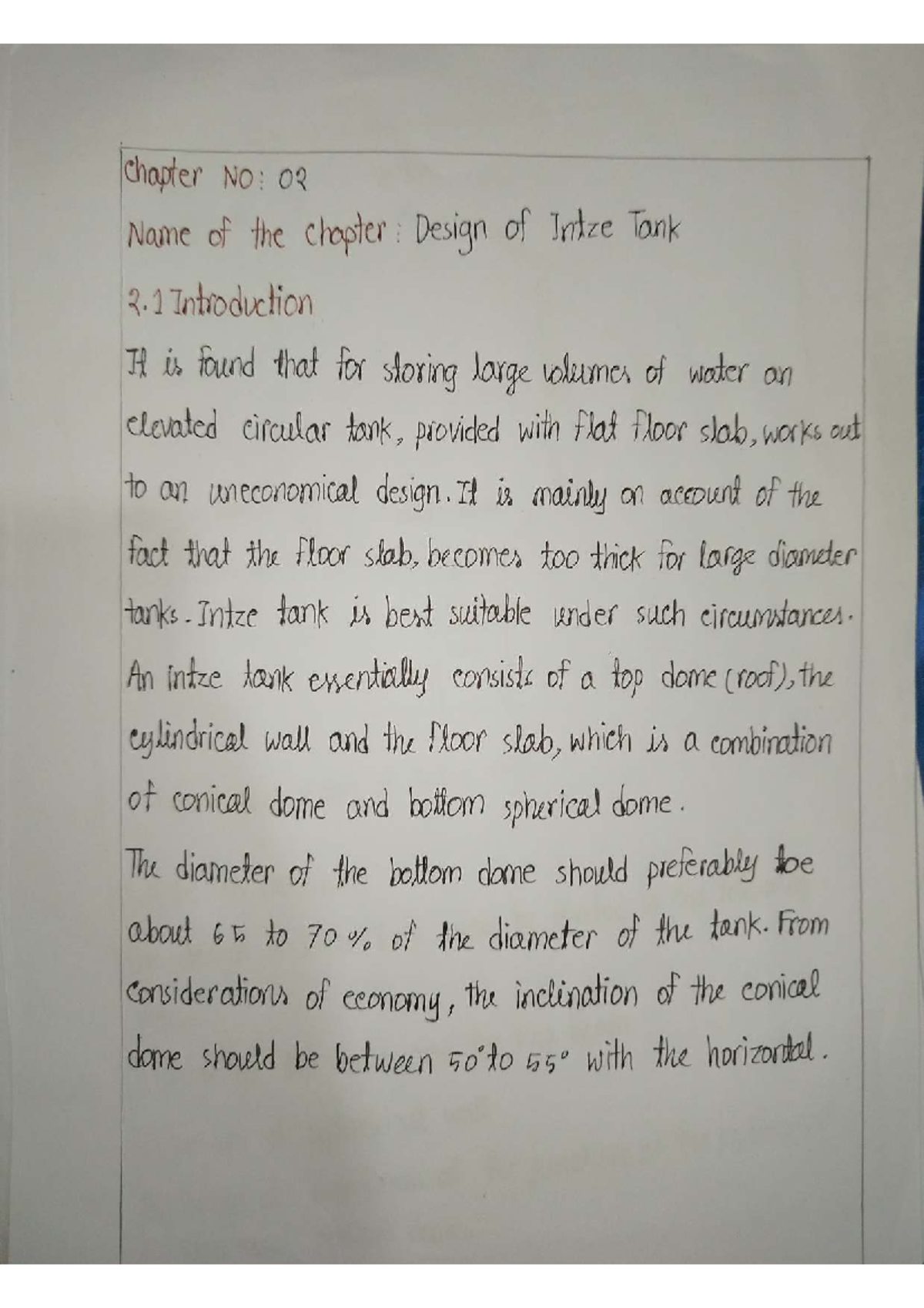 Chapter 02: Design of Intze Tank - Structural Analysis and Procedure ...