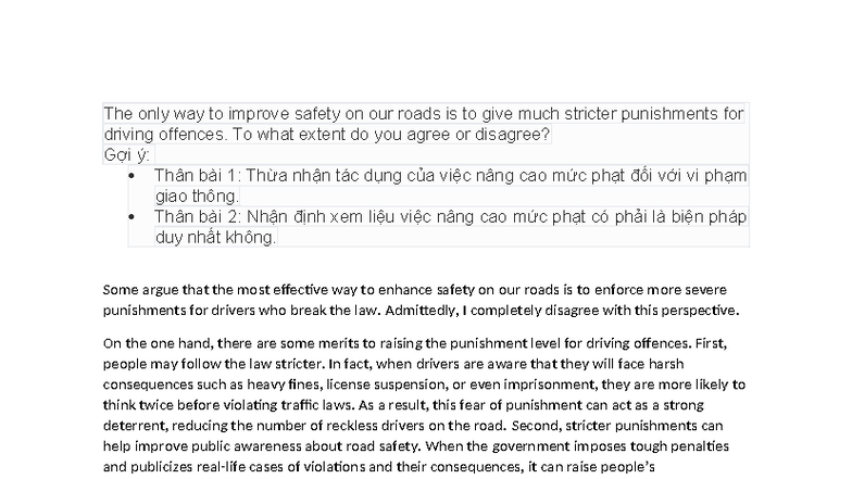 Essay on Road Safety: Stricter Punishments vs. Education ...