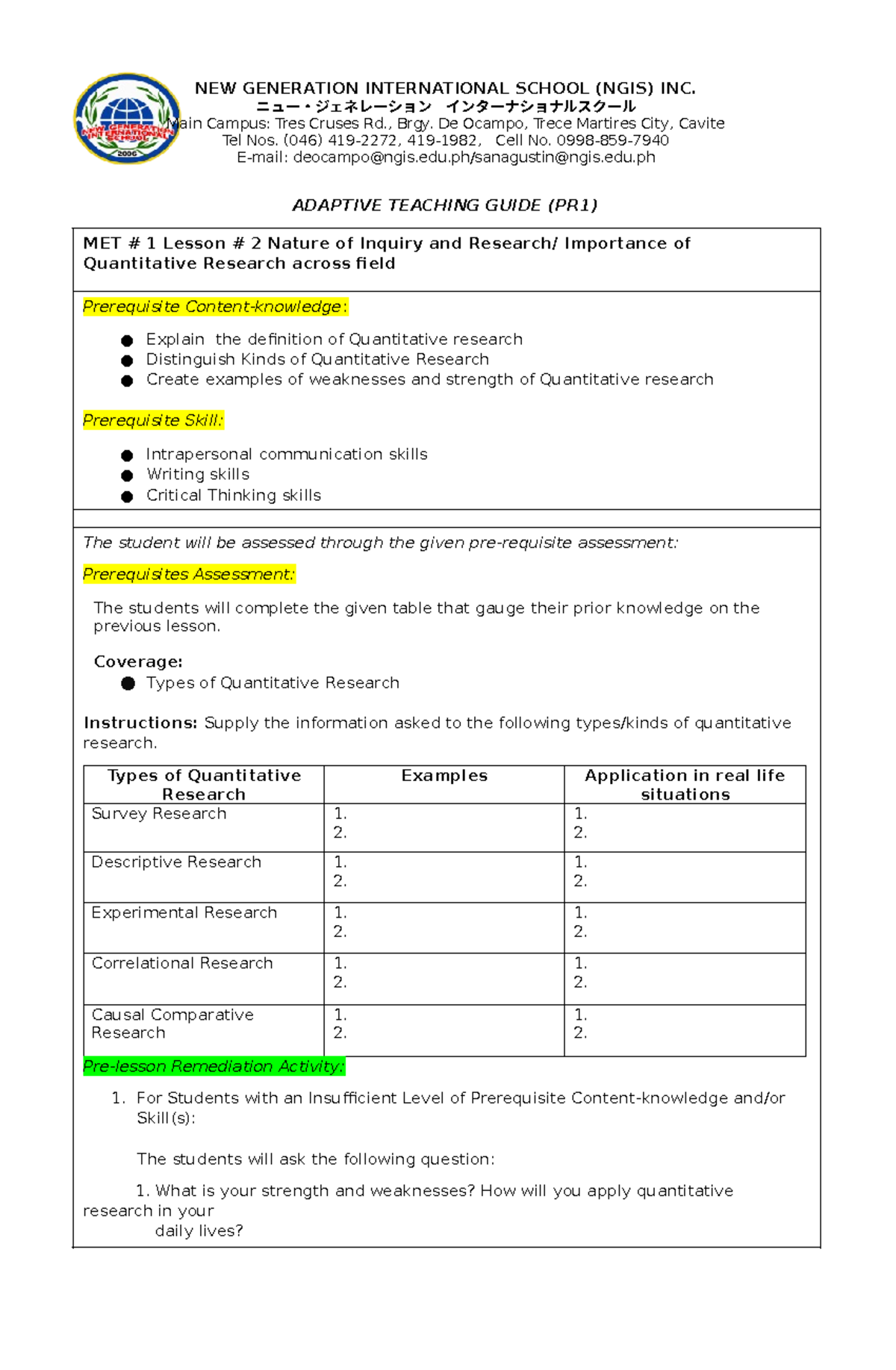 ATG- PR1- Lesson 2 - NEW GENERATION INTERNATIONAL SCHOOL (NGIS) INC ...