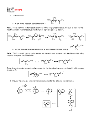 Chemistry 203 Worksheet: Aldol & Claisen Reactions Overview - Studocu