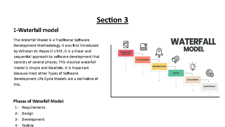 Section 3 SA&D: Overview of Waterfall, Spiral, Incremental, and ...