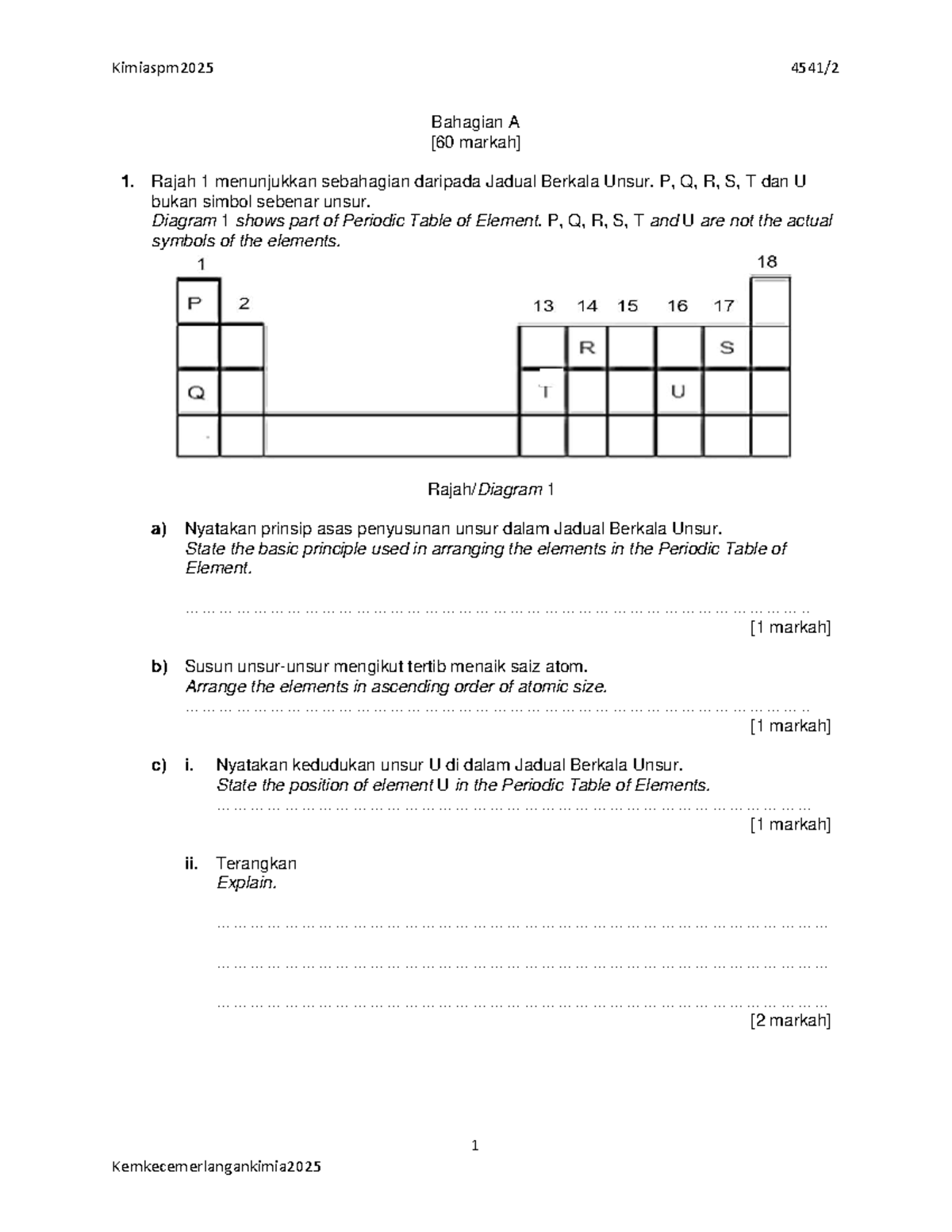 Kimia SPM 2025: Soalan dan Jawapan Lengkap 4541/2 - Studocu