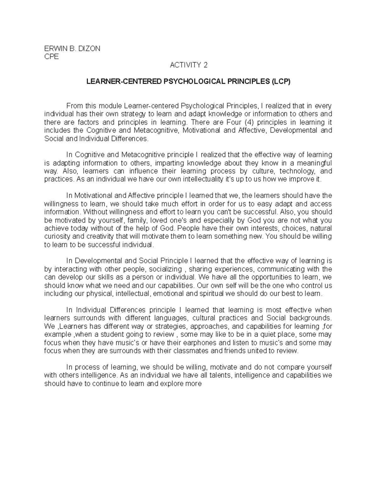 Learner-Centered Psychological Principles (LCP): Key Insights and ...