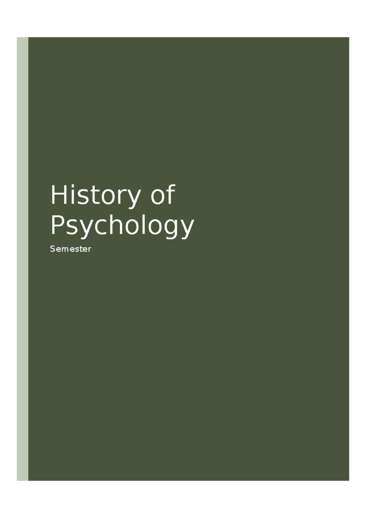History of Psychology: Key Concepts and Influential Thinkers - Studocu