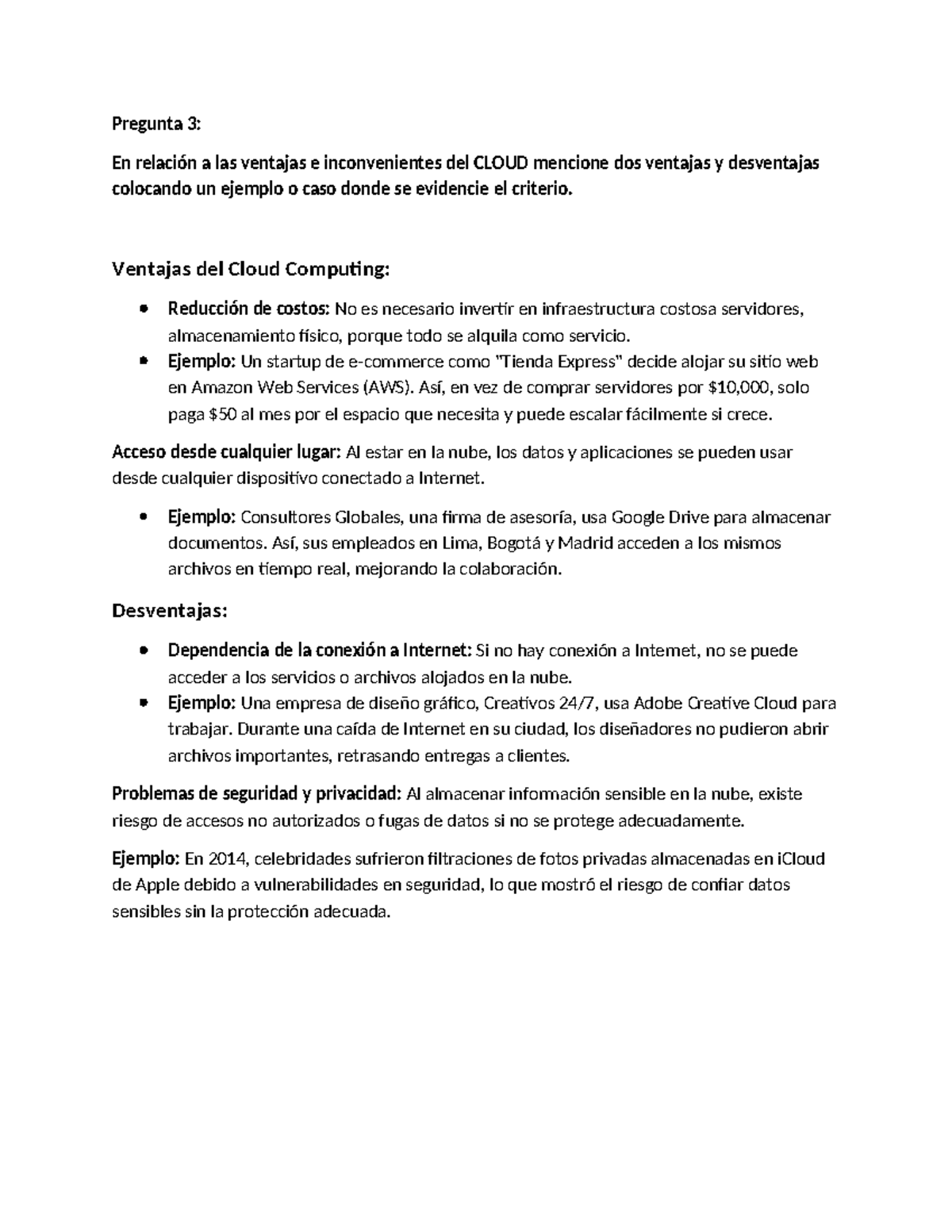Ventajas y Desventajas del Cloud Computing: Ejemplos y Análisis - Studocu