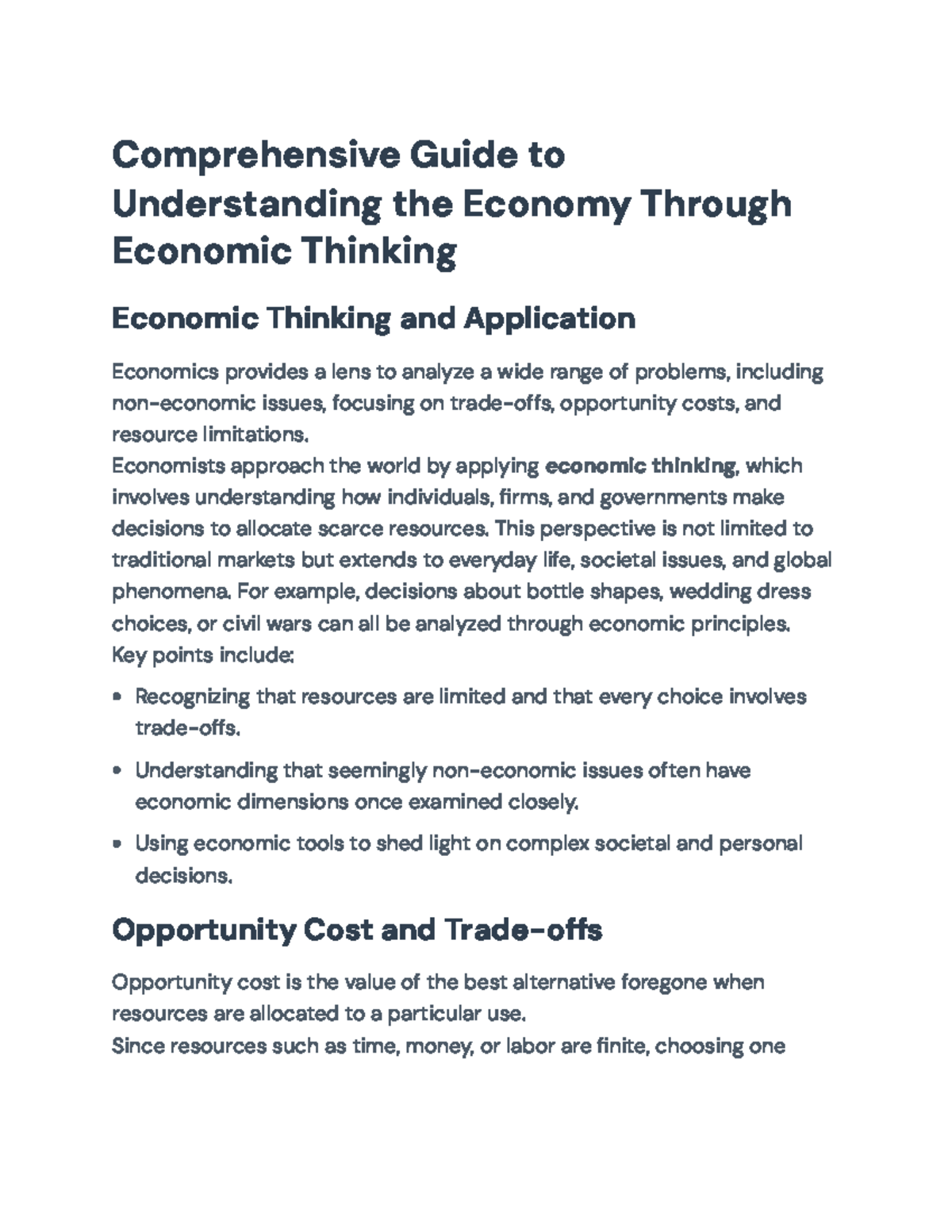 Comprehensive Guide to Economic Thinking & Real-World Applications ...