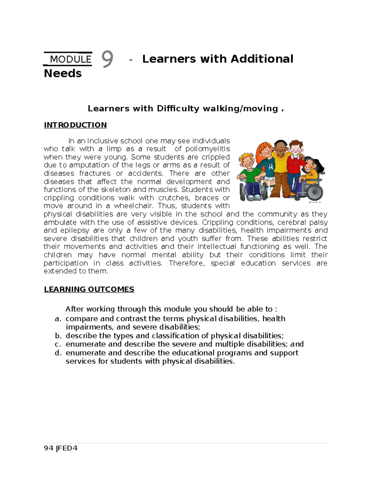 Module-9-PD 2 - None - 9 MODULE - Learners with Additional Needs Learners with Difficulty - Studocu