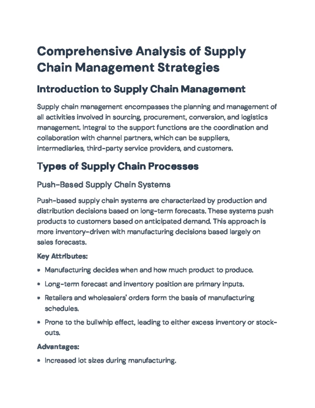 Supply Chain Management Strategies: Push, Pull, and Tactical Logistics ...