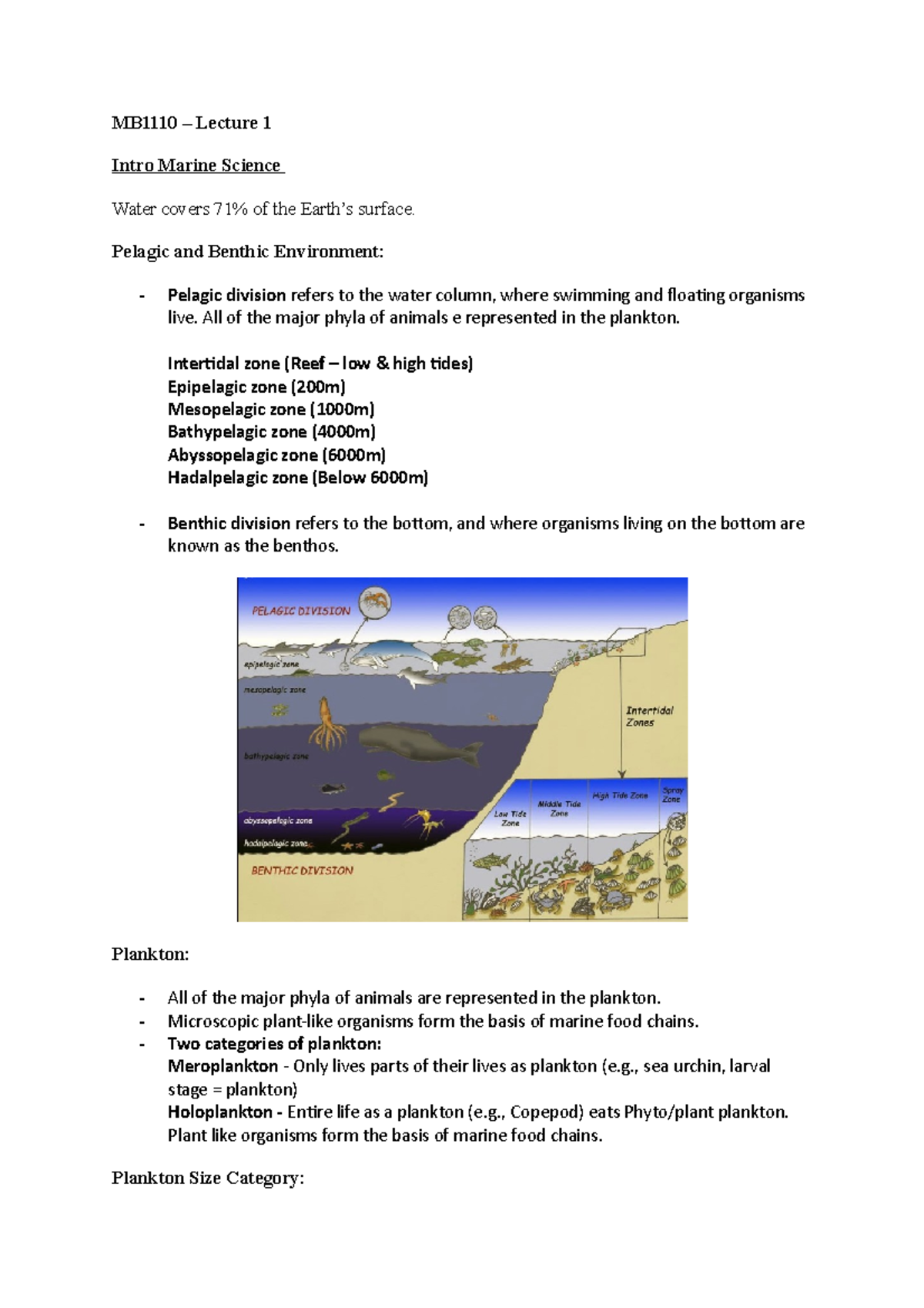 MB1110 - Lecture 1 Intro Marine Science - MB1110 – Lecture 1 Intro ...