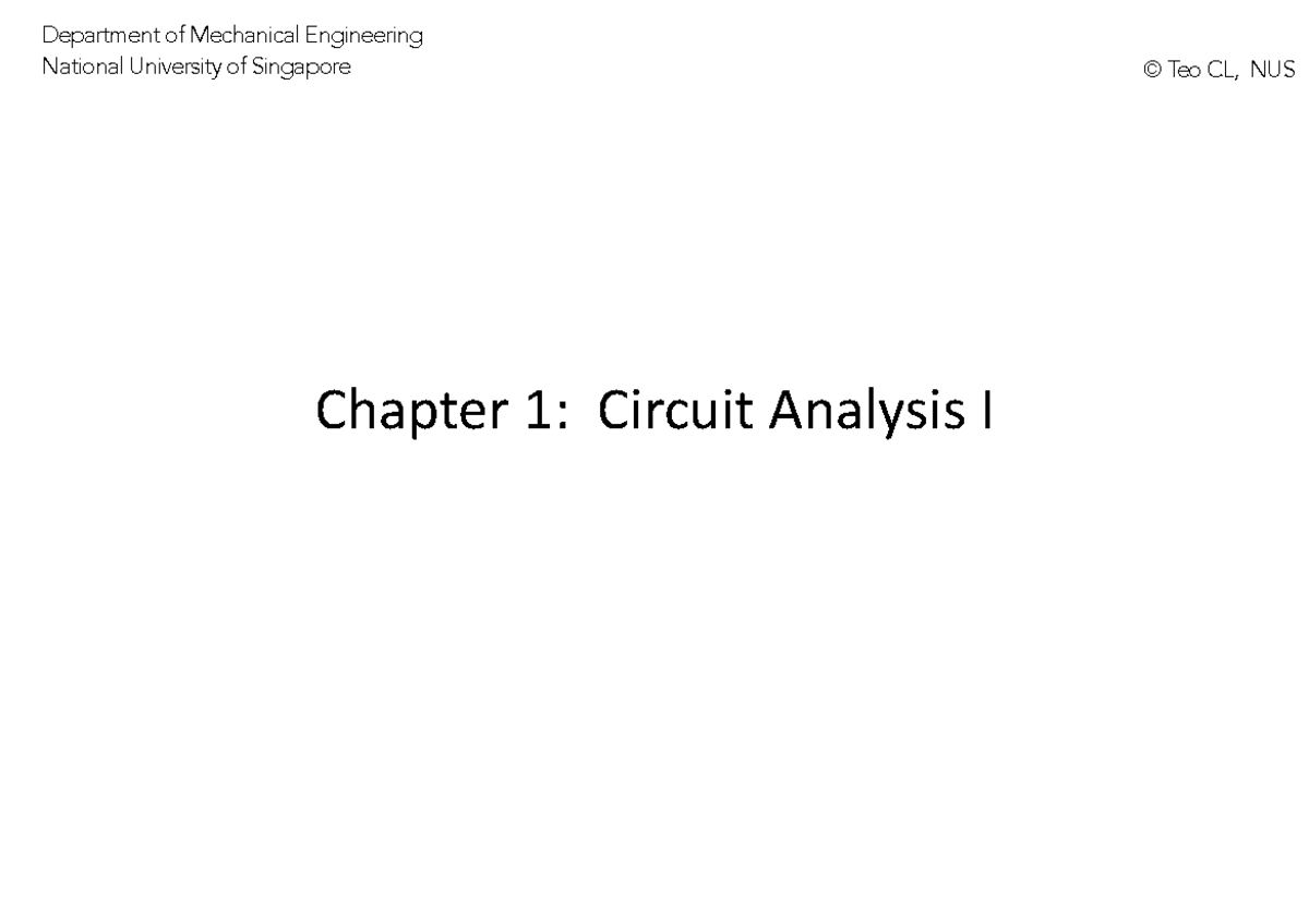 Chapter 1: Circuit Analysis I (ME Engineering) - Studocu