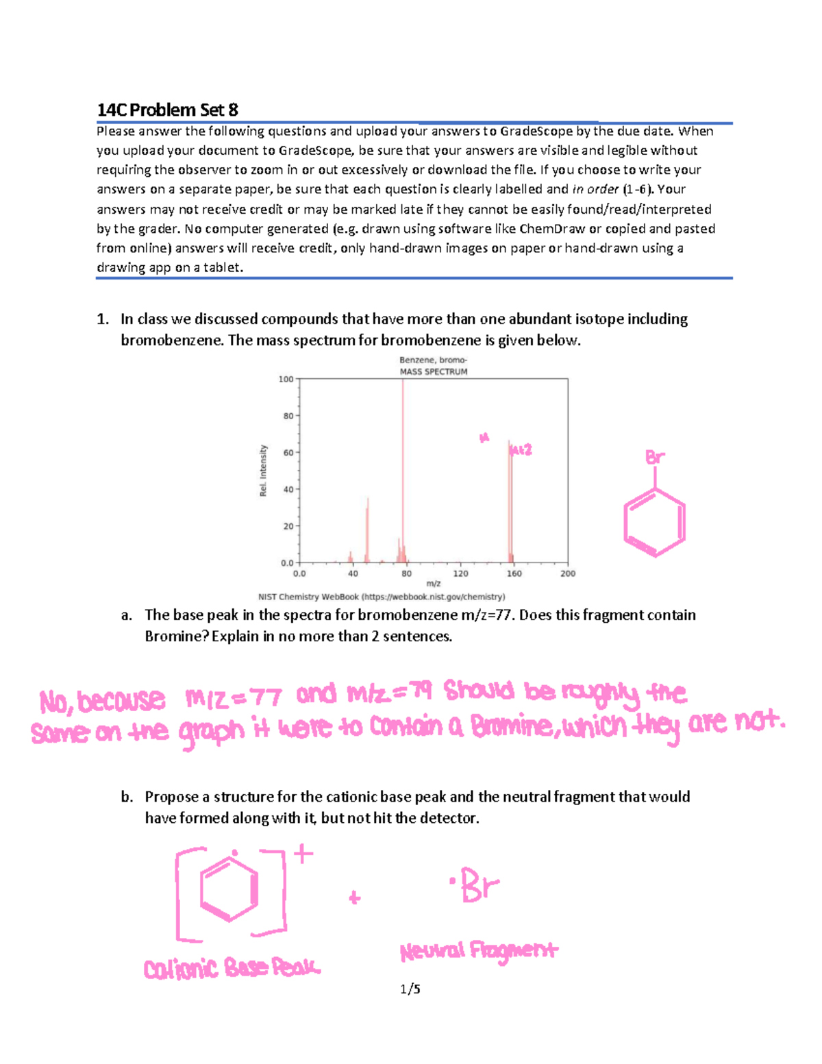 14C Problem Set 8: Isotope Analysis & Mass Spectrometry Questions - Studocu