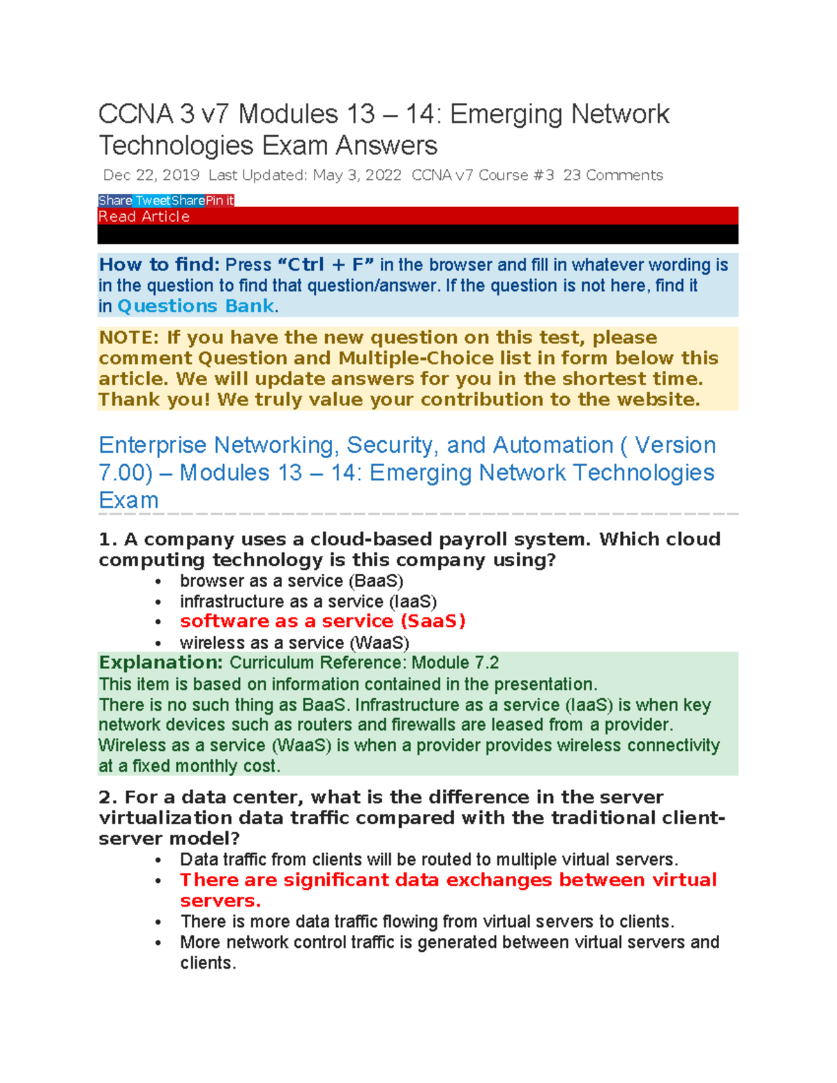 CCNA 3 v7 Modules 13 - UnderGrad-IT6302 - CCNA 3 v7 Modules 13 – 14: Emerging Network ...