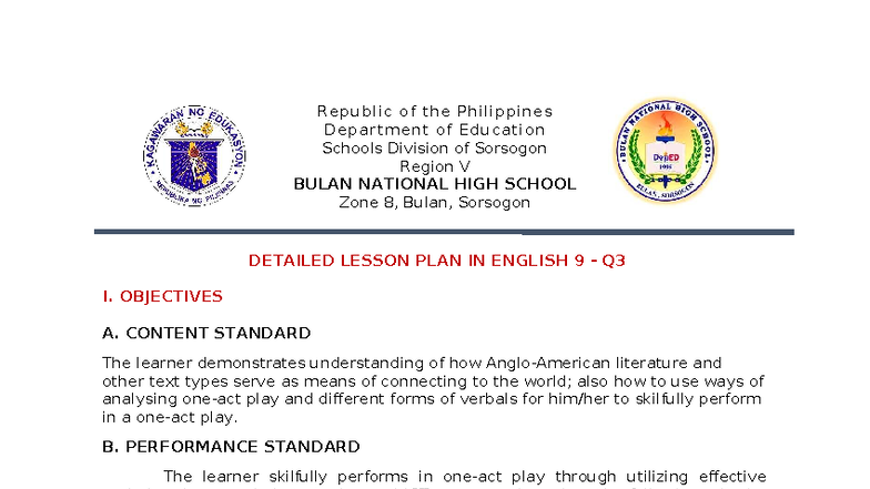 M3 - Detailed Lesson Plan: Reflecting on the Ideas of the Speaker - Studocu