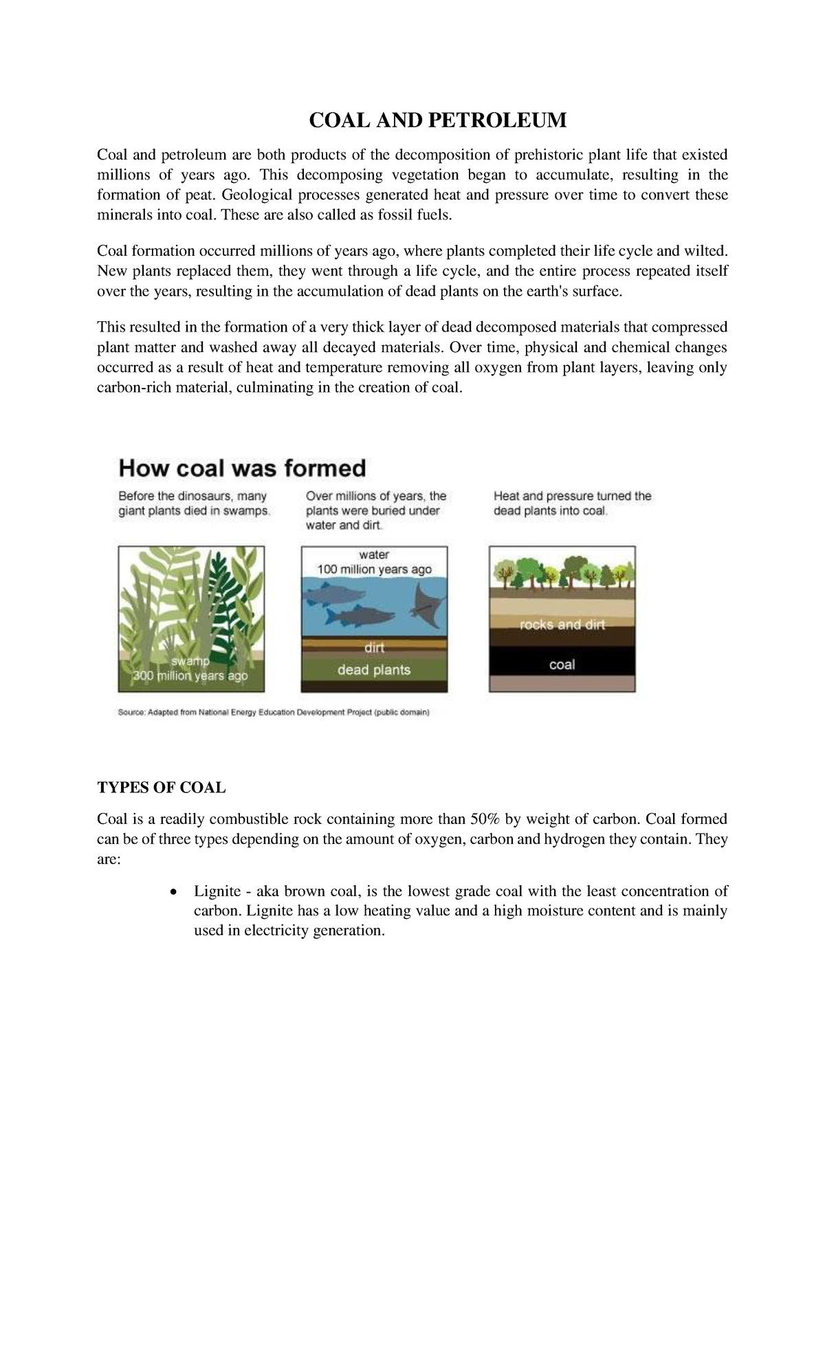 COAL AND PETROLEUM - Geology Module Overview and Types Explained - Studocu