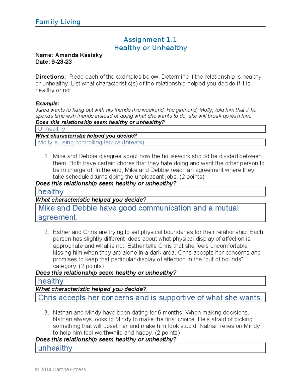 1 1assignment - 1-1 assignment - Assignment 1. Healthy or Unhealthy ...