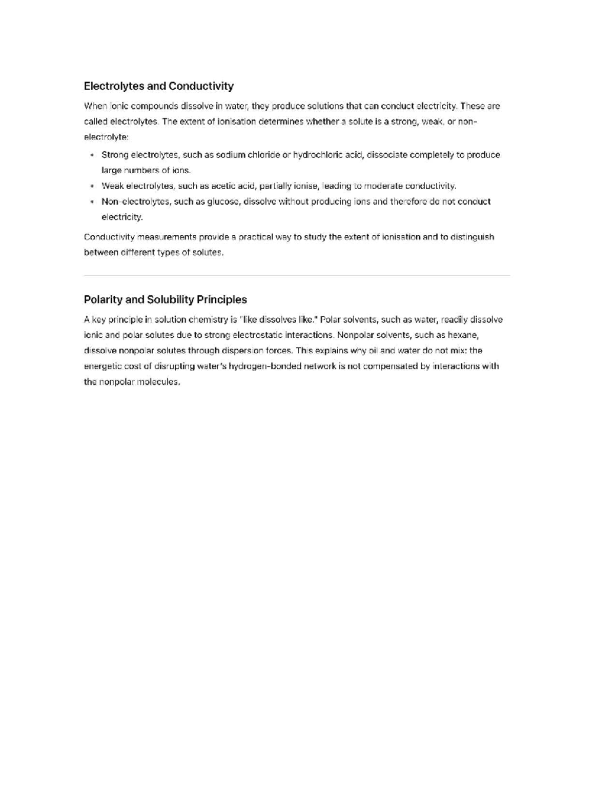 Electrolytes and Conductivity: Understanding Ionization and Solubility ...