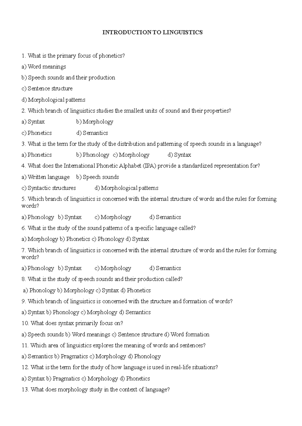 ÔN TẬP - LINGUISTICS 101: Phonetics and Phonology Review - Studocu