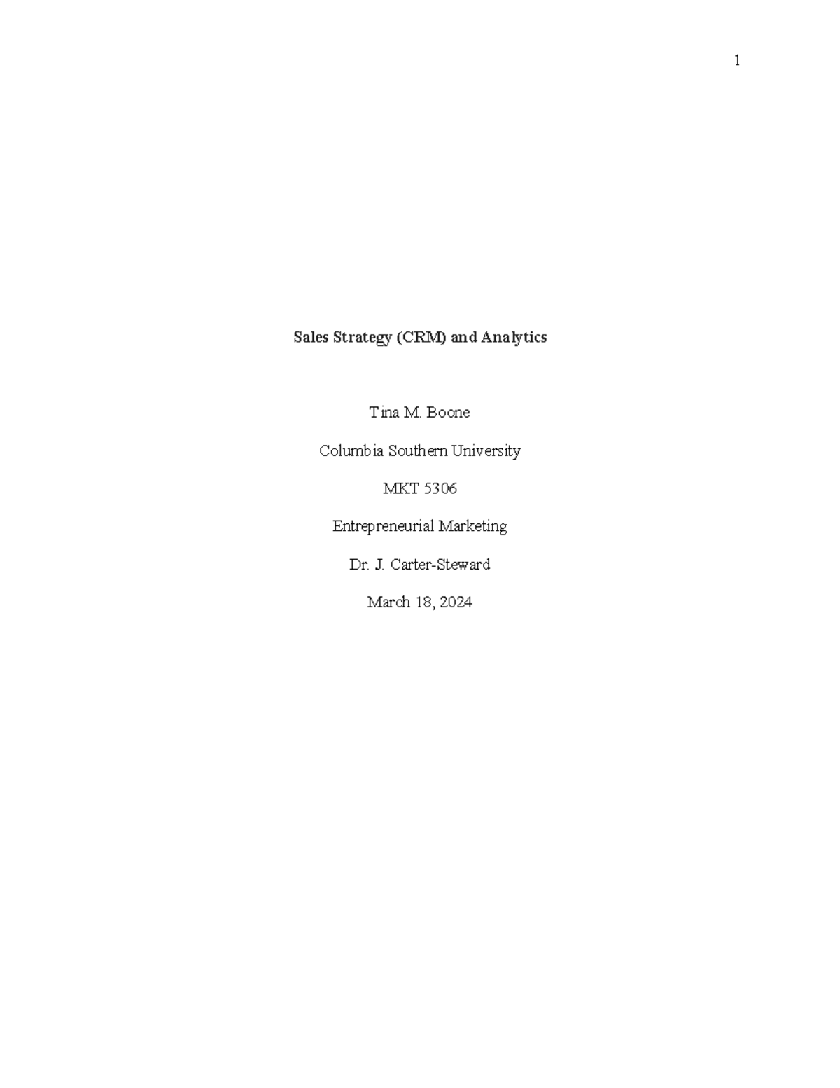 Unit VII Project Sales Strategy CRM - Sales Strategy (CRM) and ...